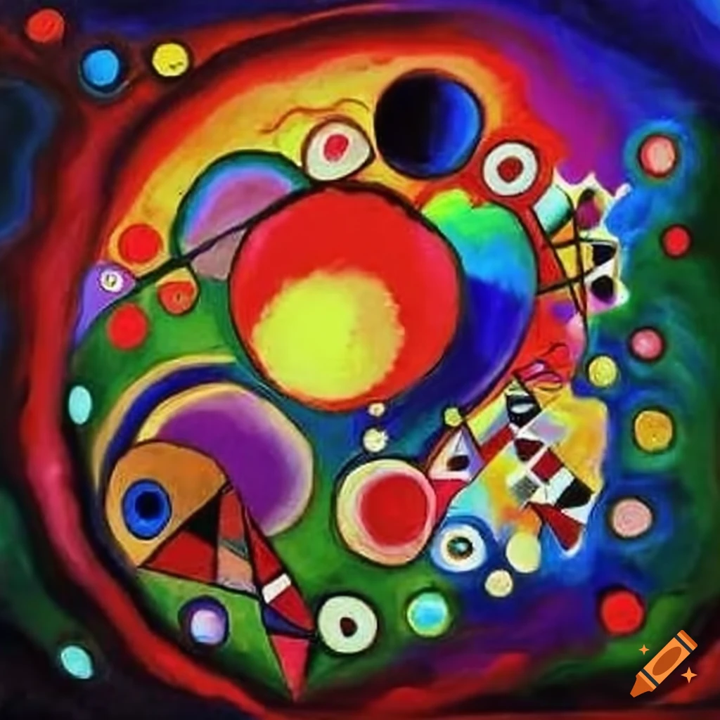 Colorful abstract christmas painting by kandinsky