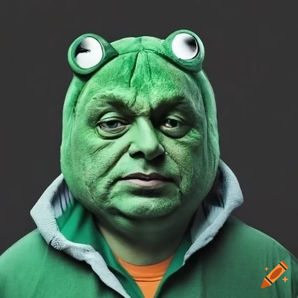Man wearing a frog costume on Craiyon