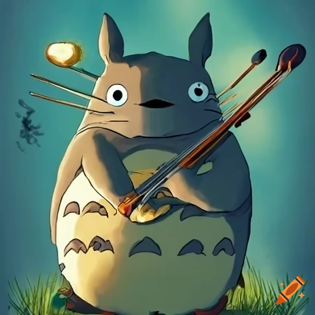 Totoro playing violin