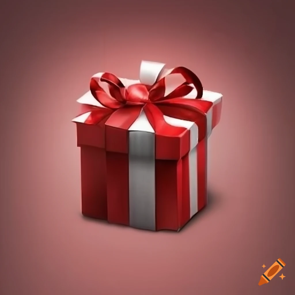Red realistic gift box