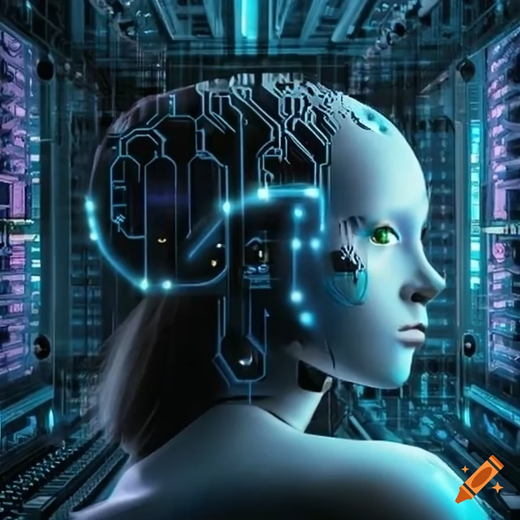 Illustration of computers and artificial intelligence