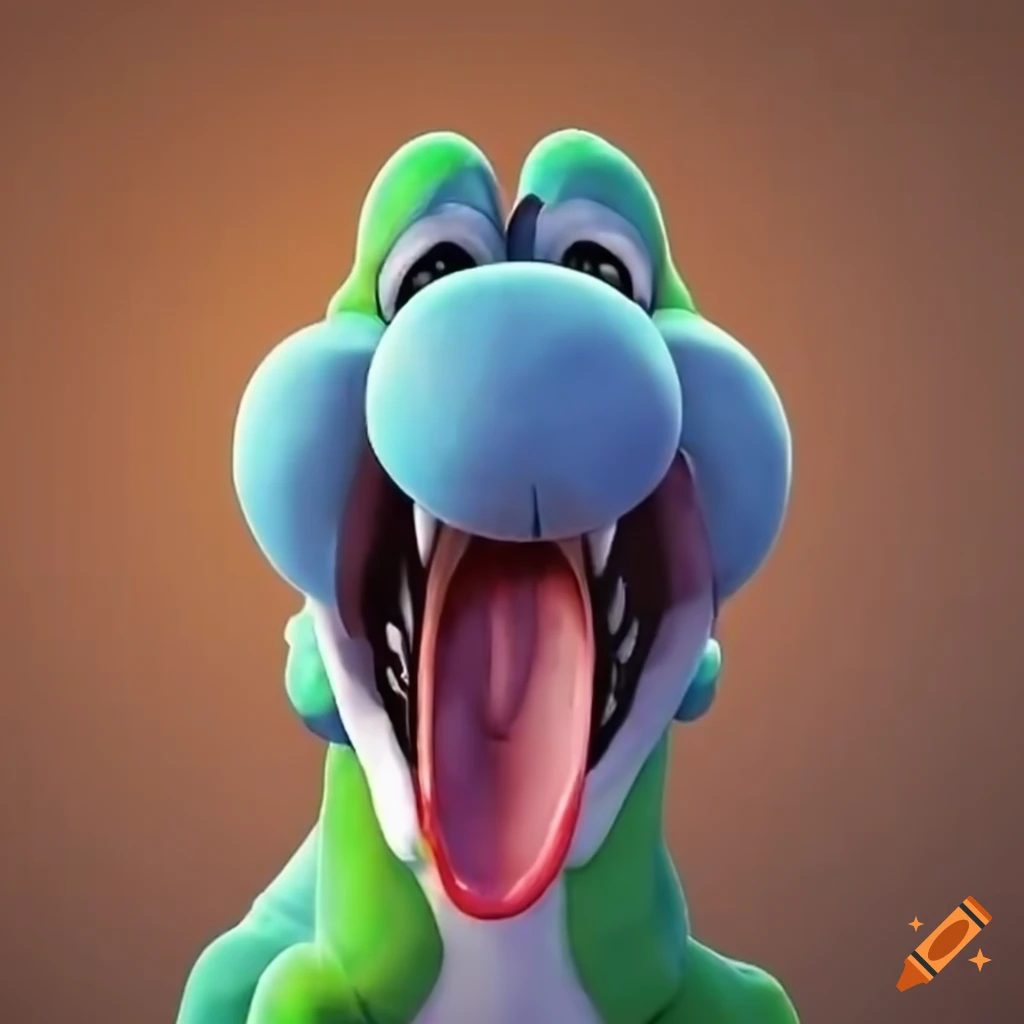 Yawning yoshi character from a video game