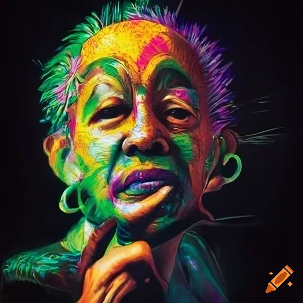 Sensational tropical, iridescent lsd from noir graphic novel on Craiyon