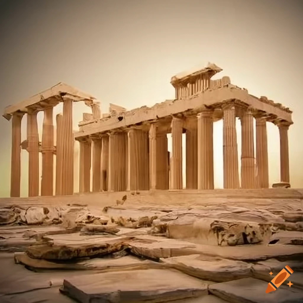 Parthenon monument made out of naan