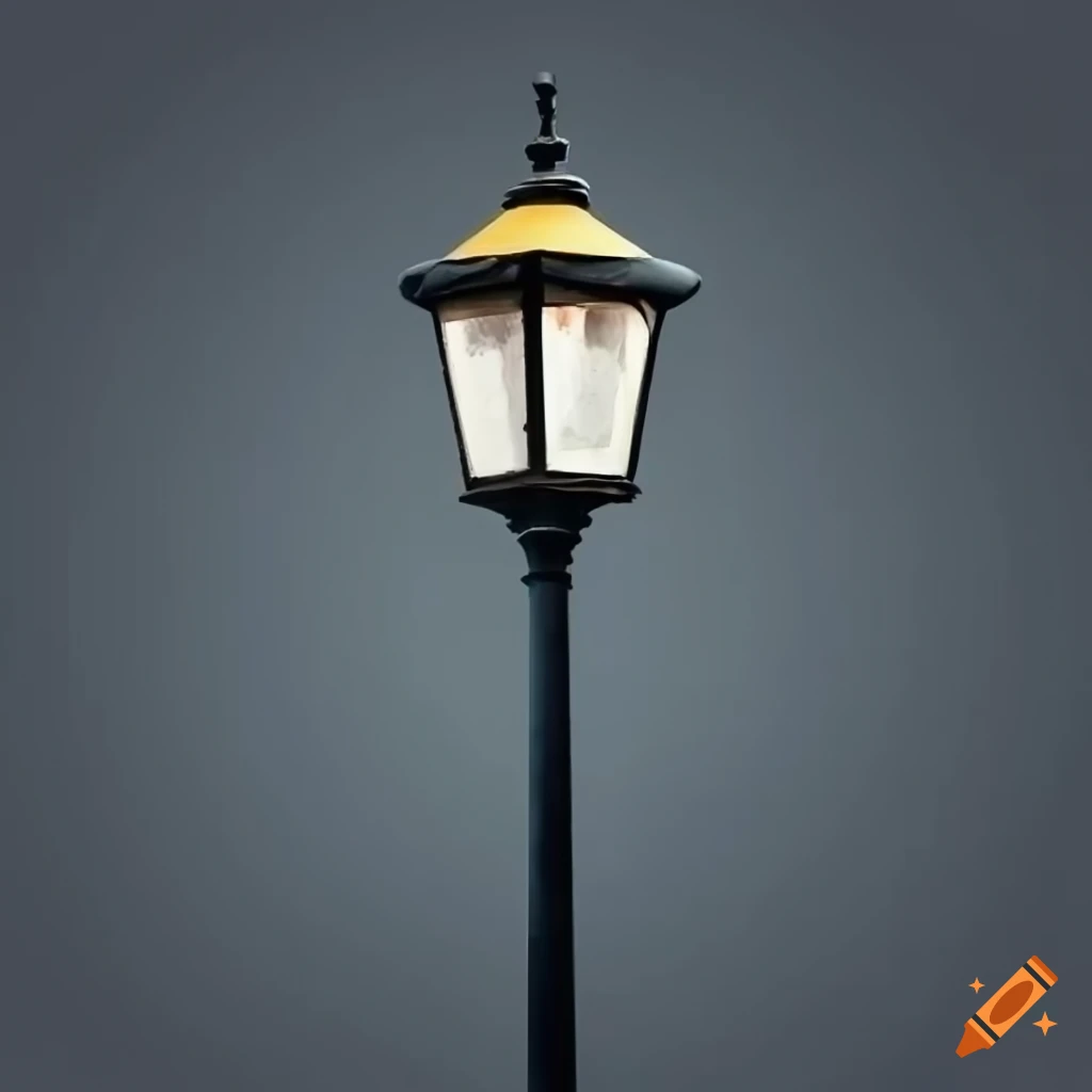 Old style long street lamp