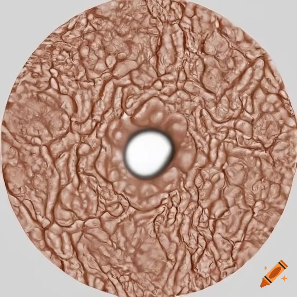 Close-up of textured circle with a hole in the middle