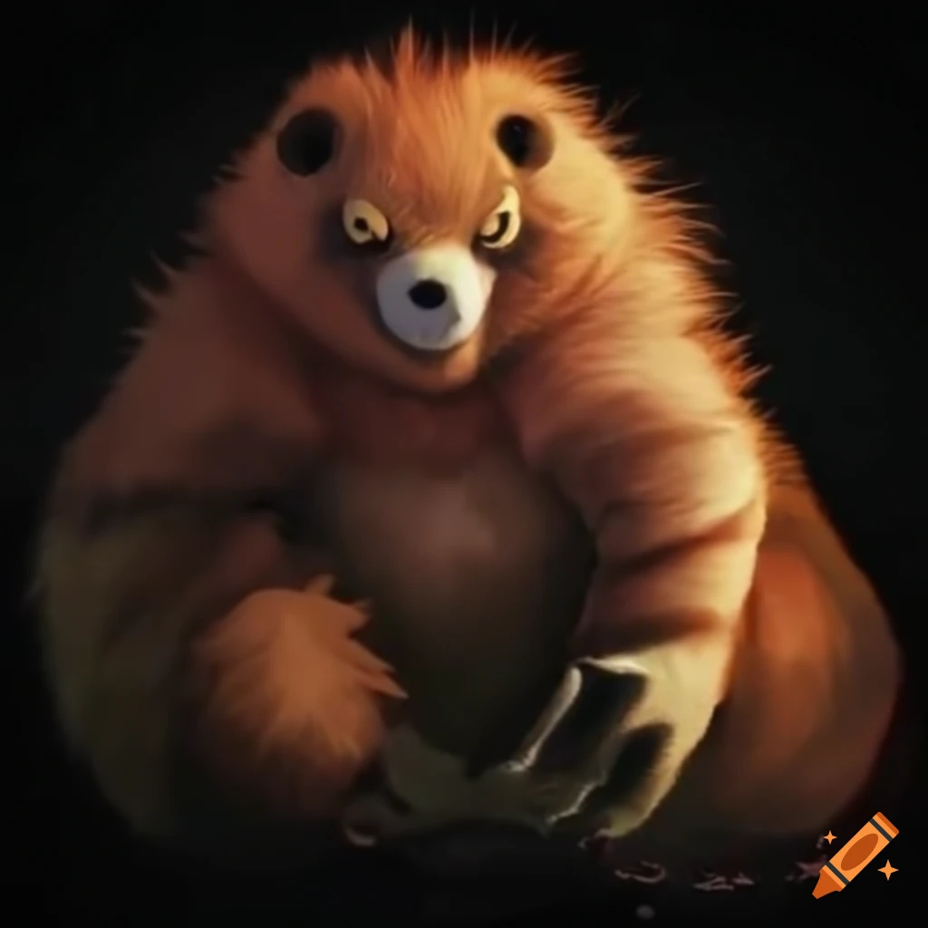 Illustration of a nice and cuddly werebear on Craiyon