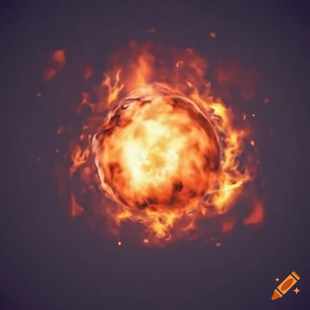 Fiery sphere explosion