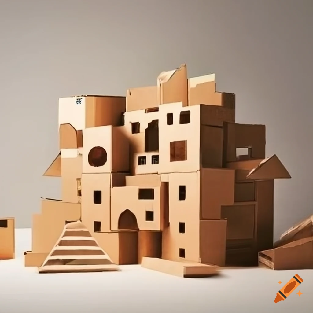 Creative and epic structures made of cardboard boxes