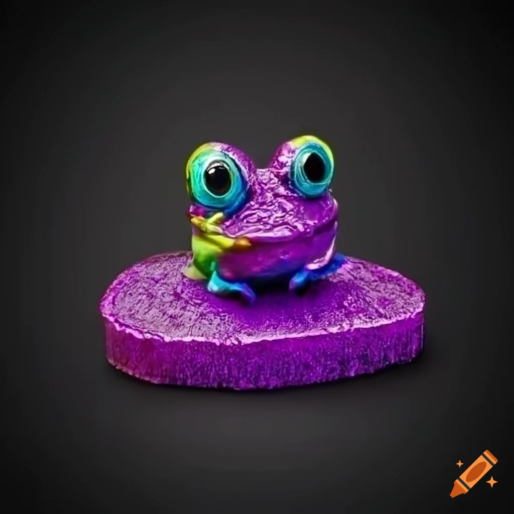 Colorful cheese frog with shiny metallic texture on Craiyon