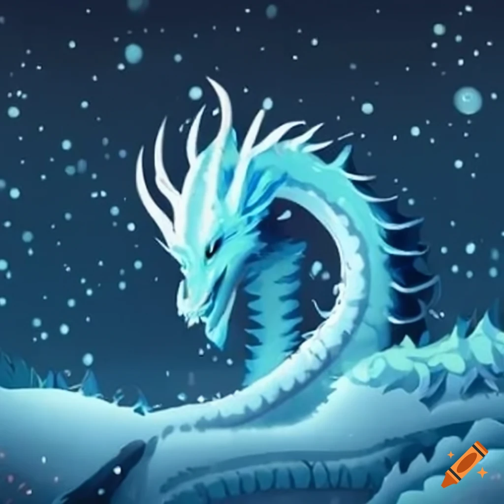 Beautiful winter white dragon on Craiyon