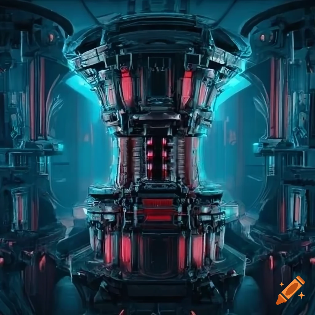 Futuristic fusion reactor in a cyberpunk universe on Craiyon