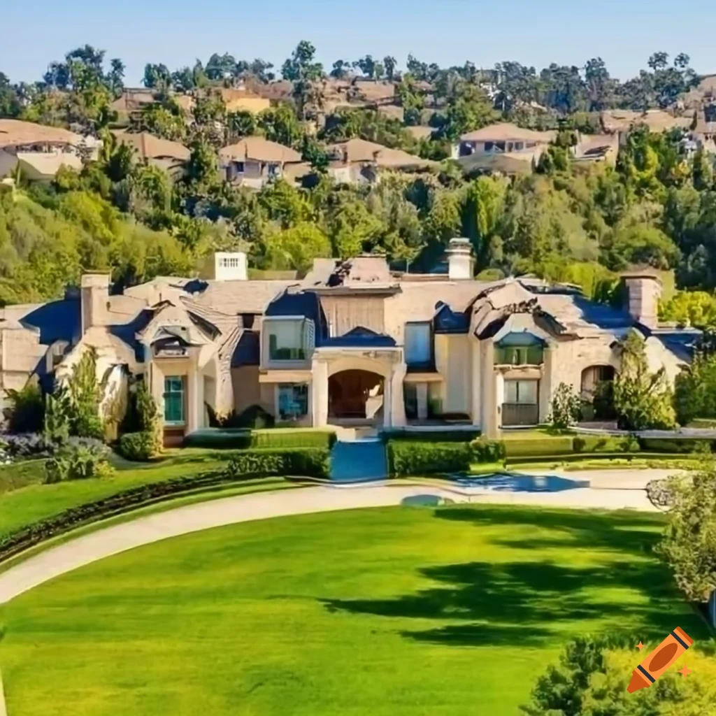 Glamorous California mega-mansion in an upper scale suburban ...