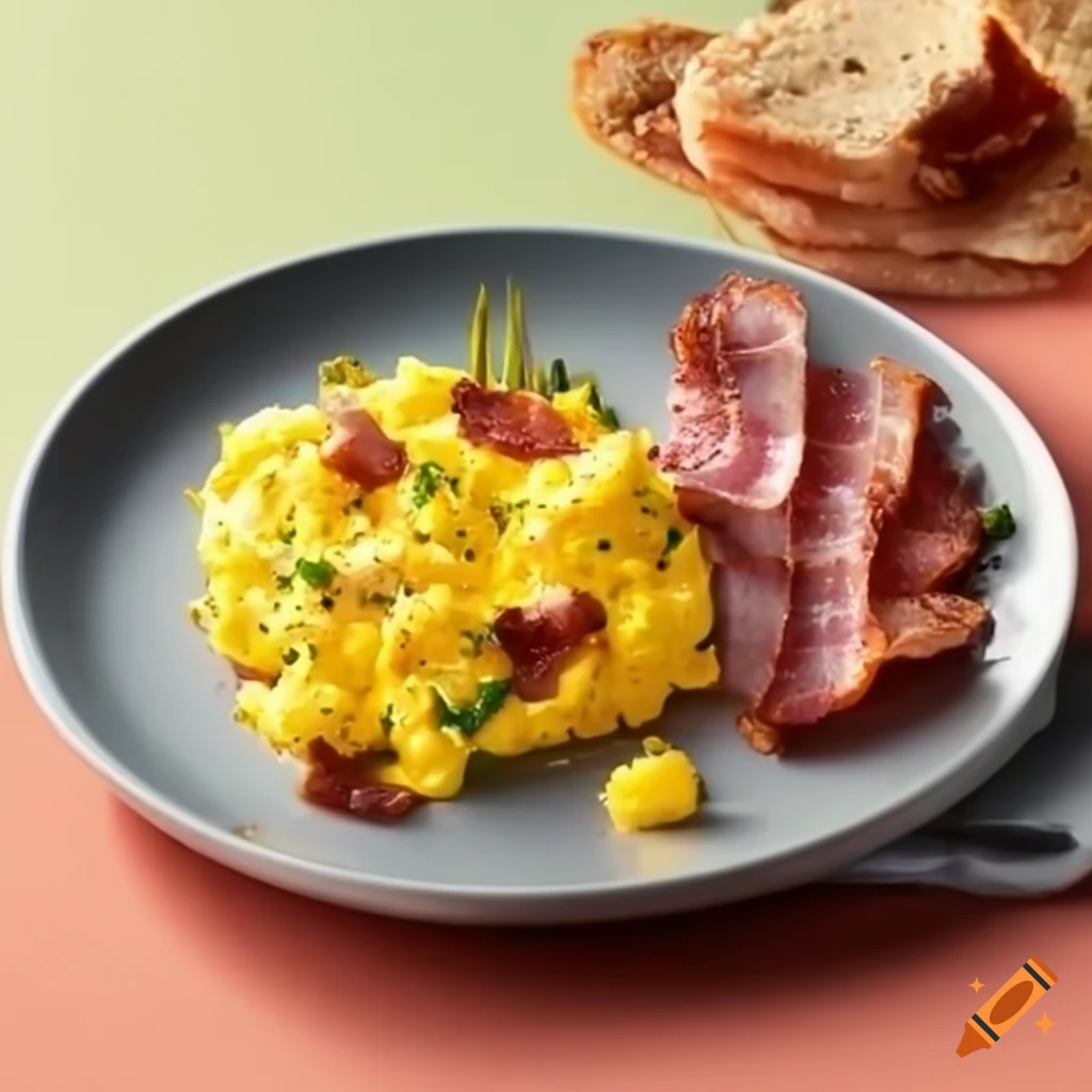 Scrambled eggs with bacon