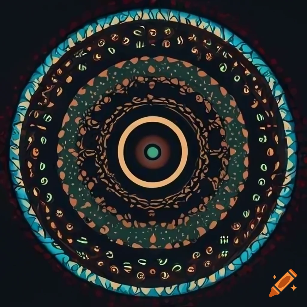 Circular pattern symbolizing consciousness and eternity in vector art