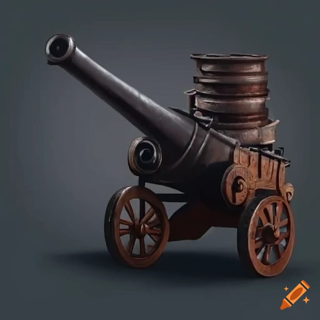 Train with large cannon