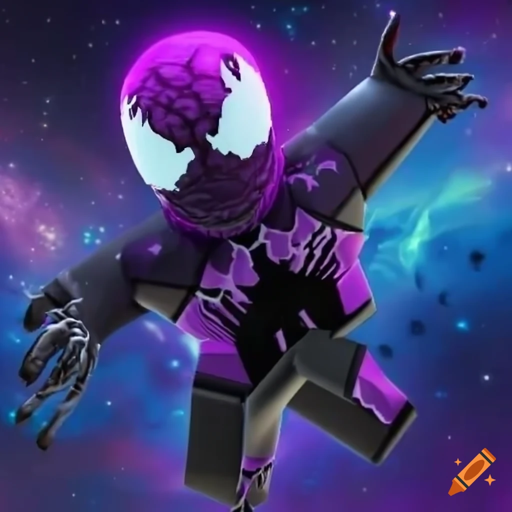 Roblox cosmic 3d avatar falling in black and purple venom animation