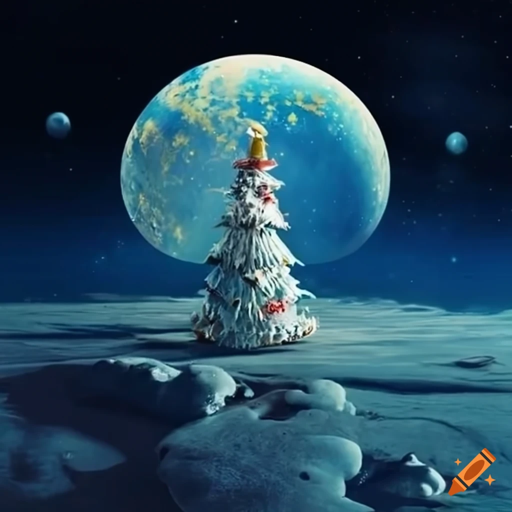 Christmas celebration in outer space on Craiyon