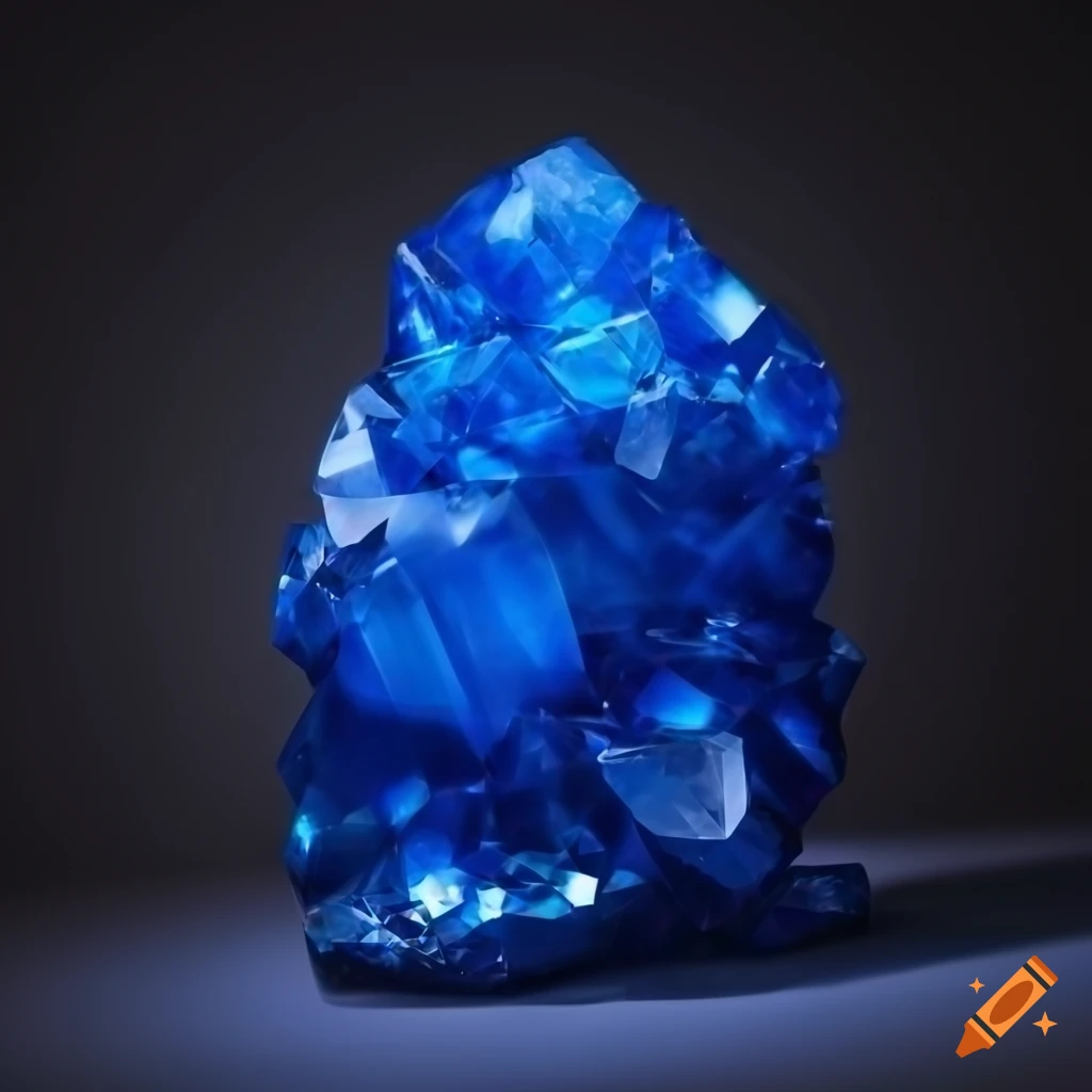 Vibrant light dark blue crystal stone in high resolution