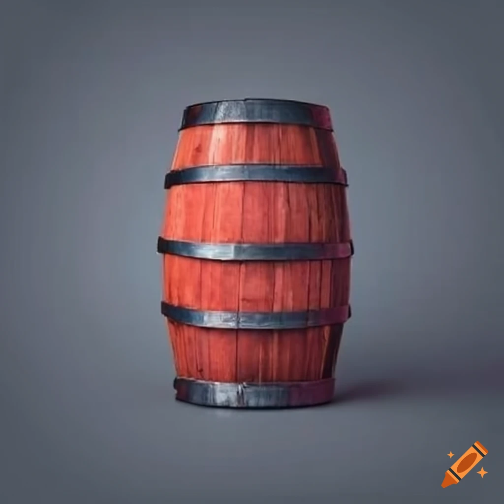 Red wood barrel