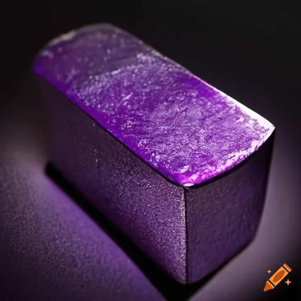 Dark violet metal ingot