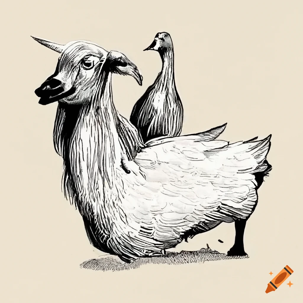Goose and goat together