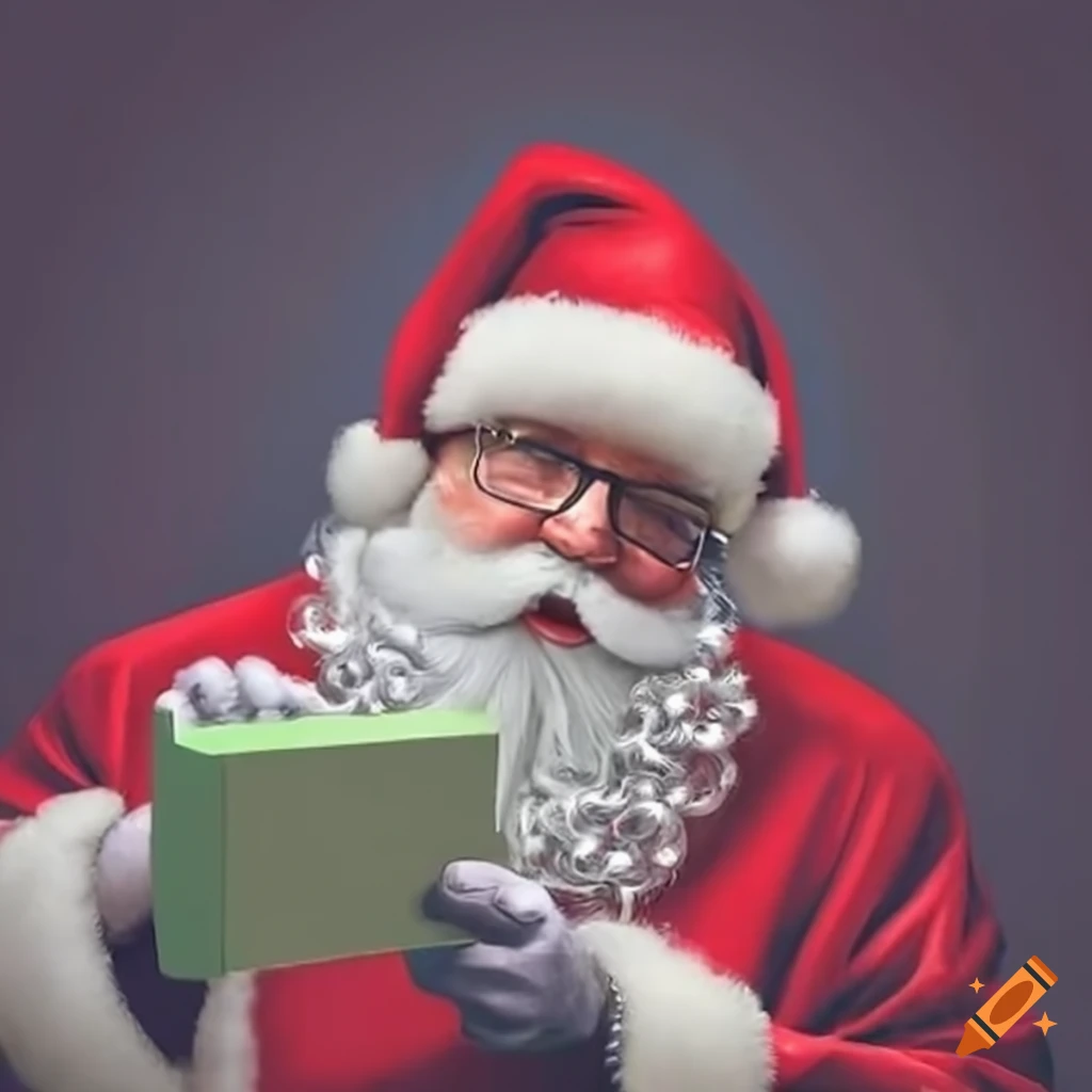 Santa holding a letter v