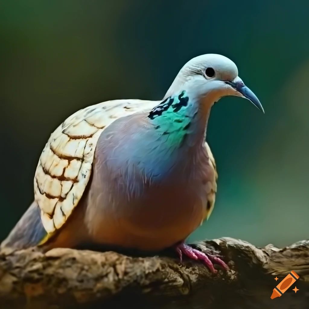 Dove with a turtle shell