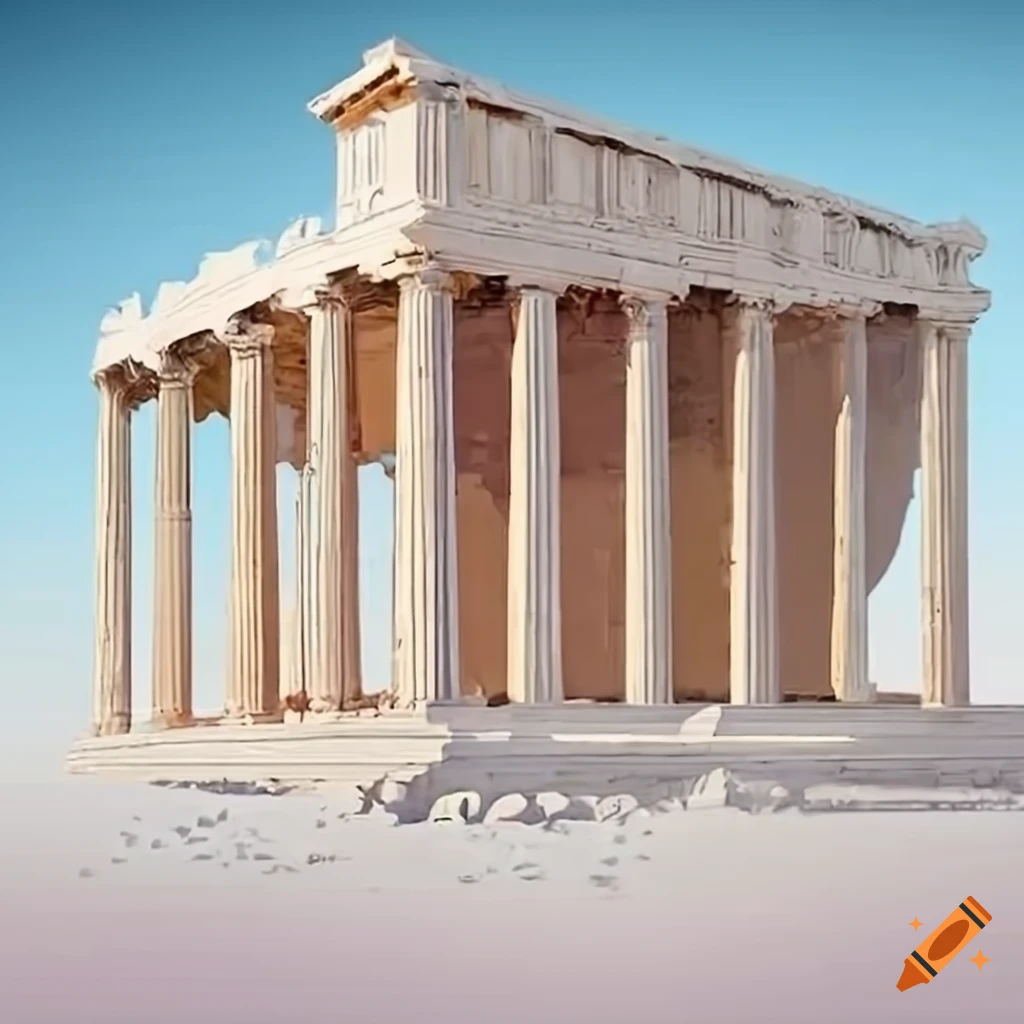 Ancient greek building in white colors
