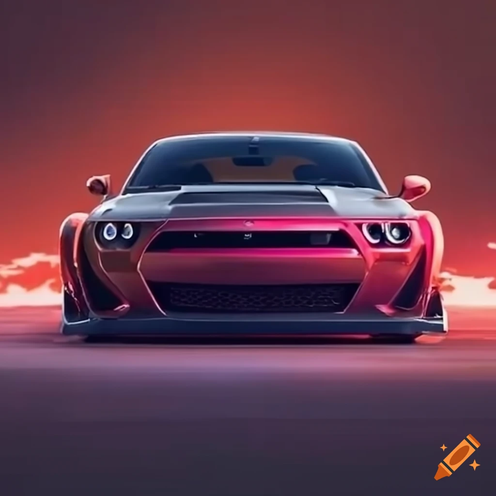 Nissan gtr 35 and dodge challenger demon hybrid car on Craiyon