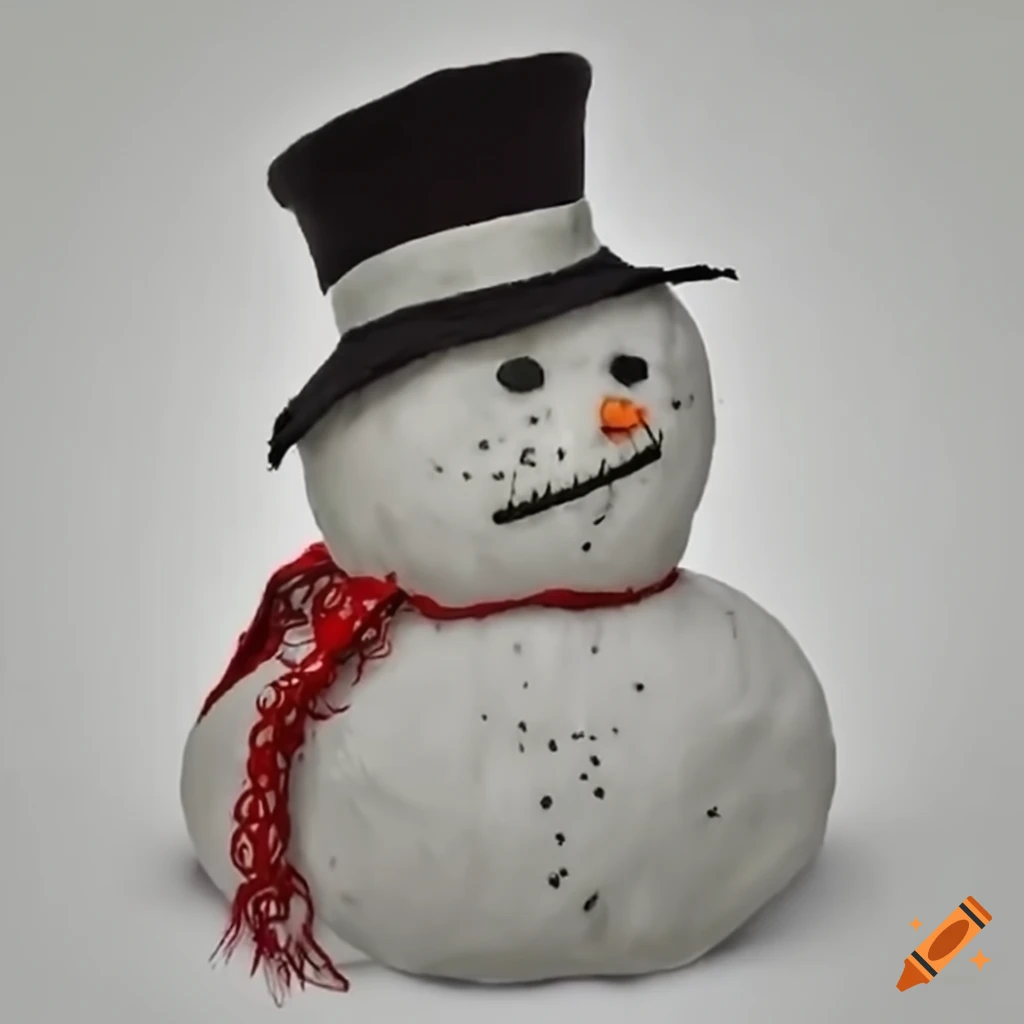 Distorted snowman head on Craiyon