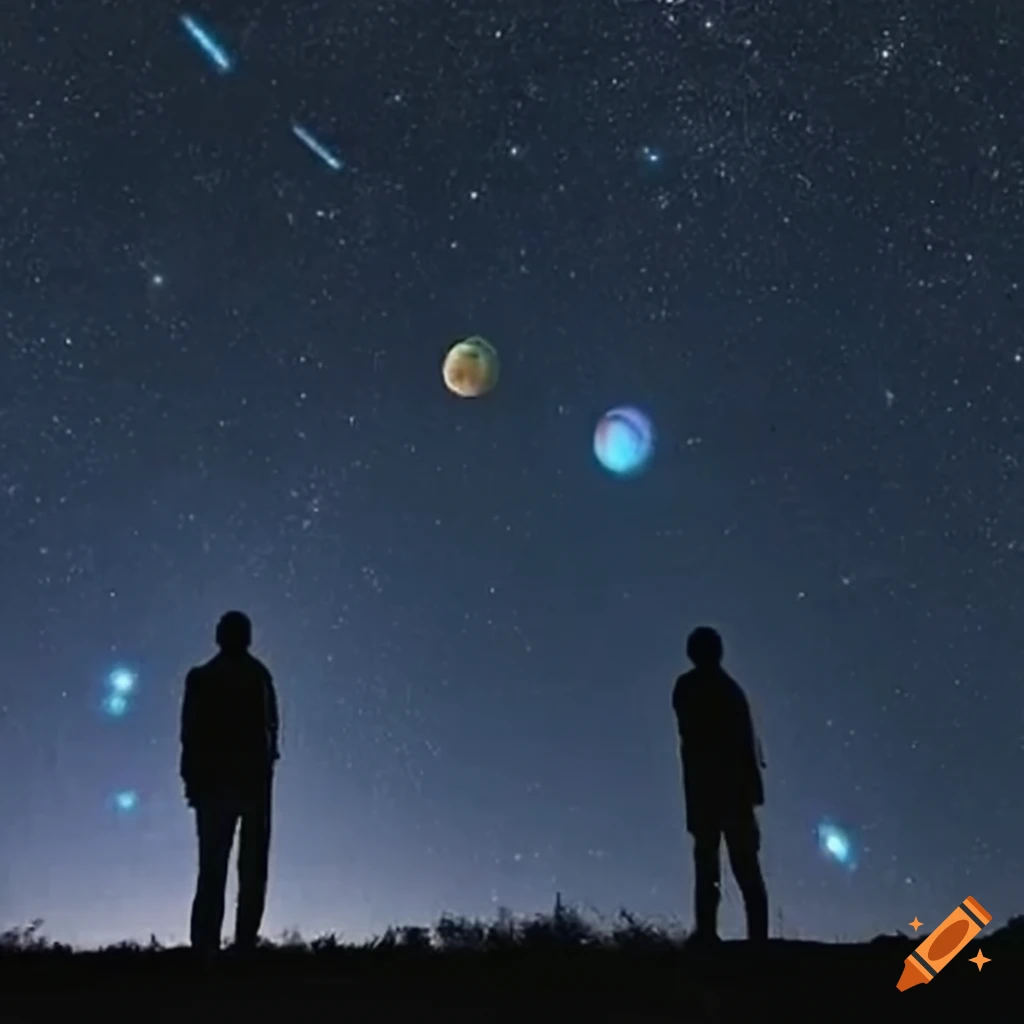 Realistic portrayal of humans encountering UFO discs and interacting ...