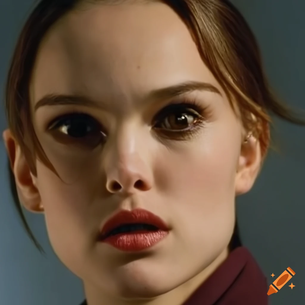 Close-up of a stunning young woman with soft features and dramatic ...