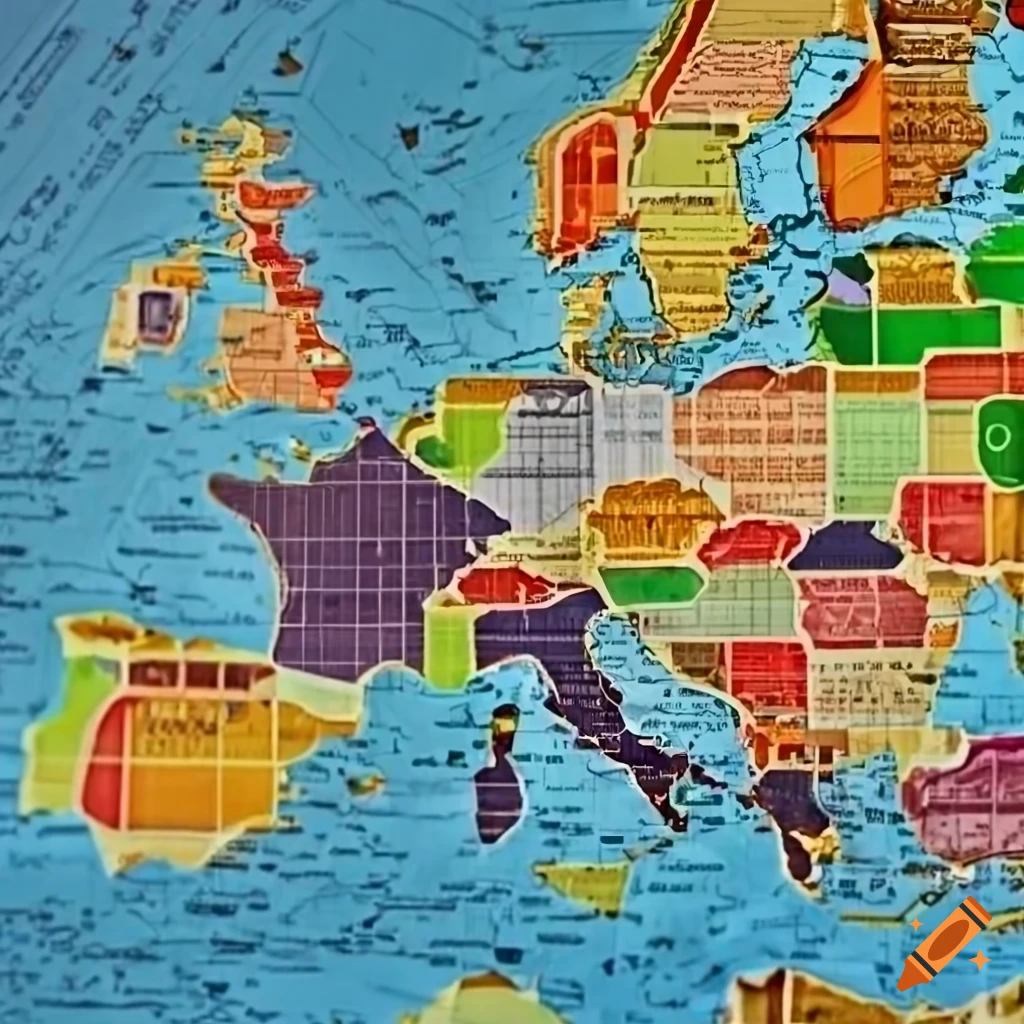 Highly detailed map of europe with major cities and business centers on ...