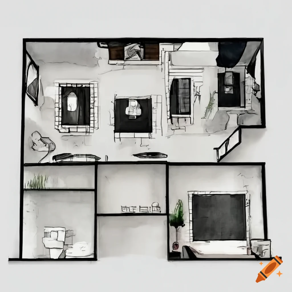Office floor plan with admin office, water refilling area, standby area ...