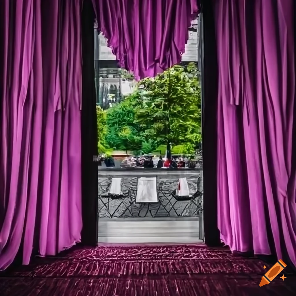 Hendricks gin exhibition stand with purple curtains in a mall