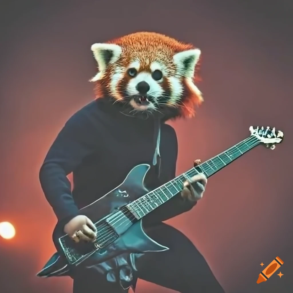 Red pandas at a metal concert