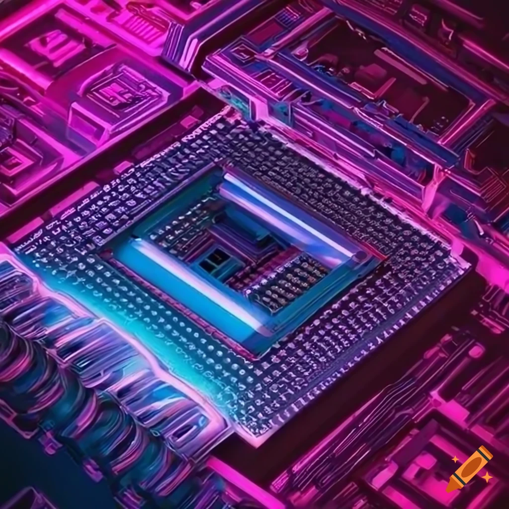 Colorful futuristic computer cpu