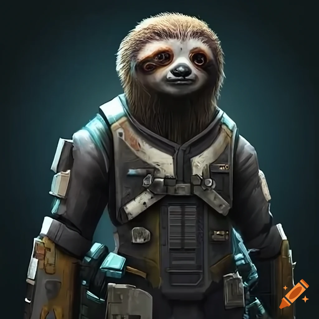 Sloth dressed as a space engineer on Craiyon