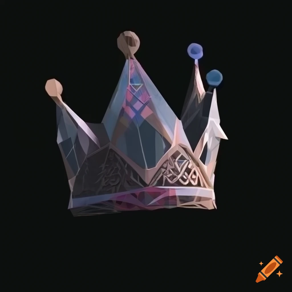 Low poly high resolution celtic hip-hop crown