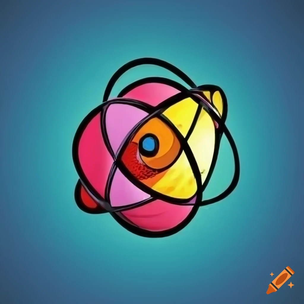Pop art atom illustration
