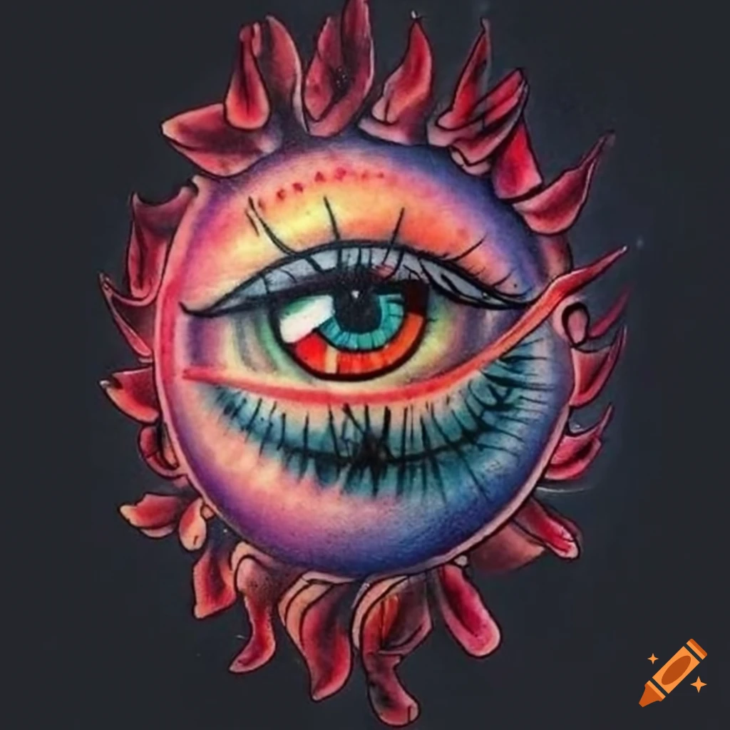 Eye ball tattoo flash art