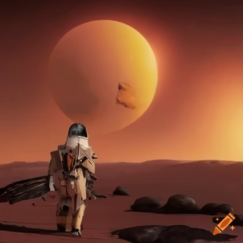 Eagle in a rocket exploring mars on Craiyon