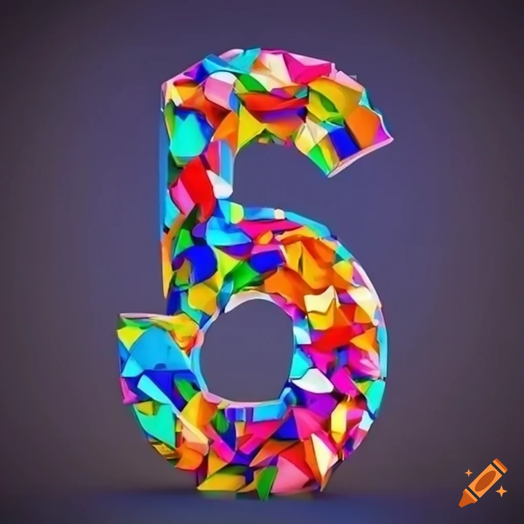 Colorful number and letter art combination in a unique style