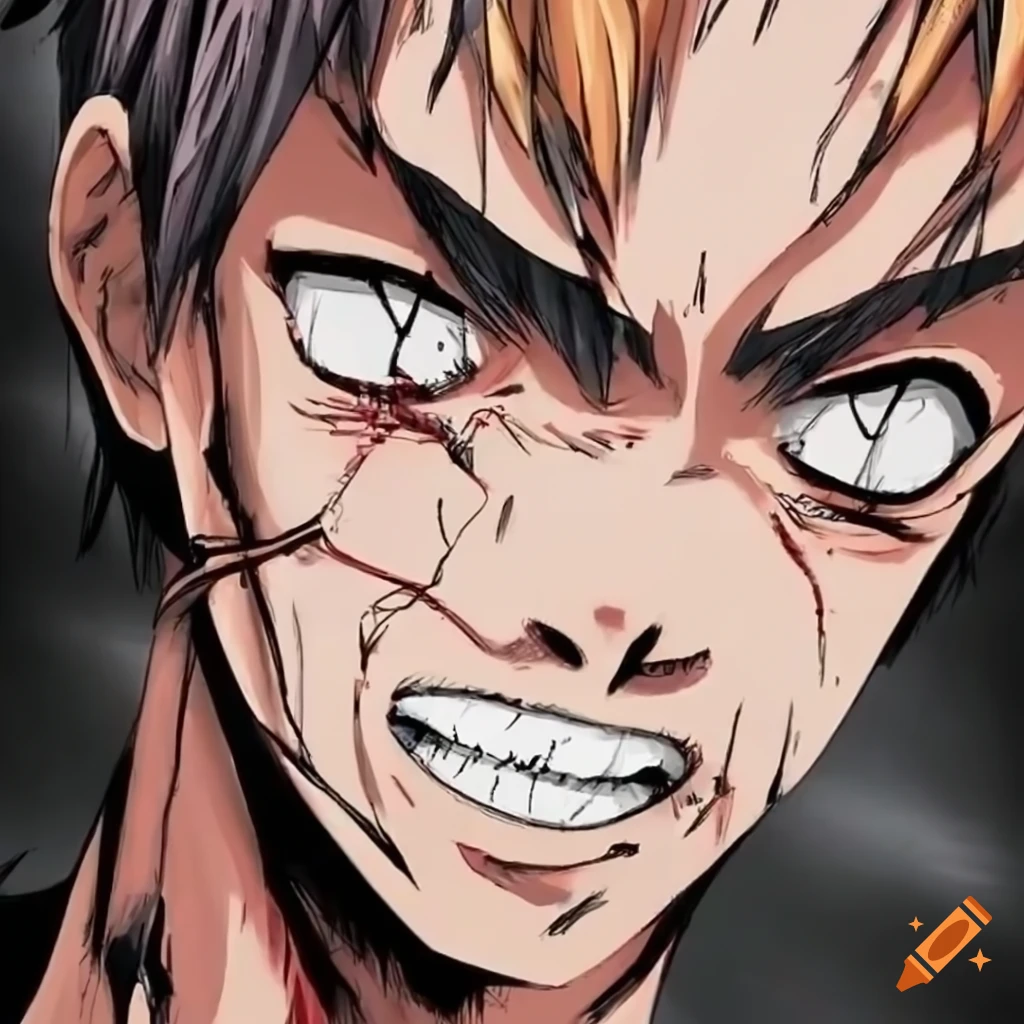 Drawing of an animated raging man