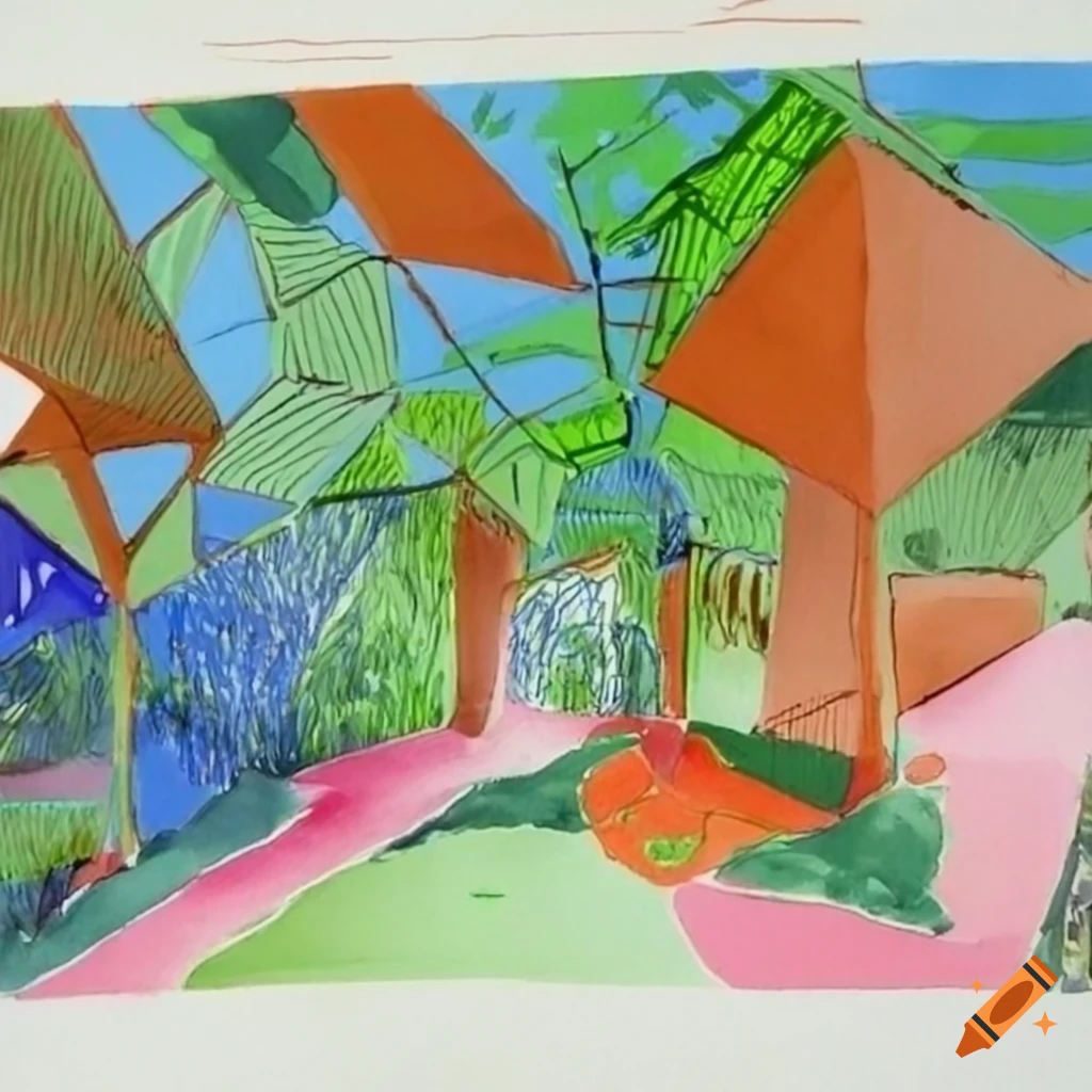 Special-shaped spatial structure with garden in ink painting by david ...