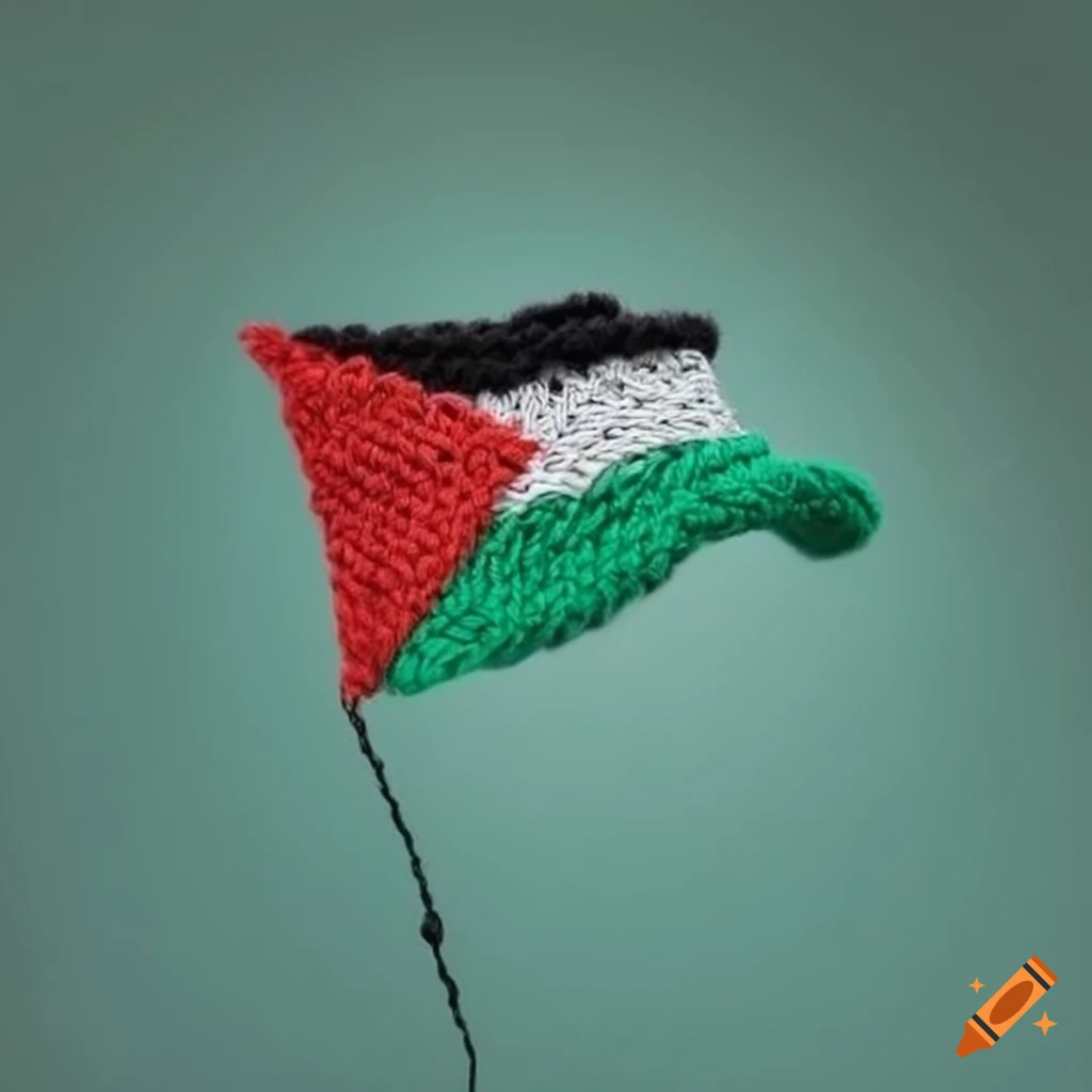 Knitted palestinian flag