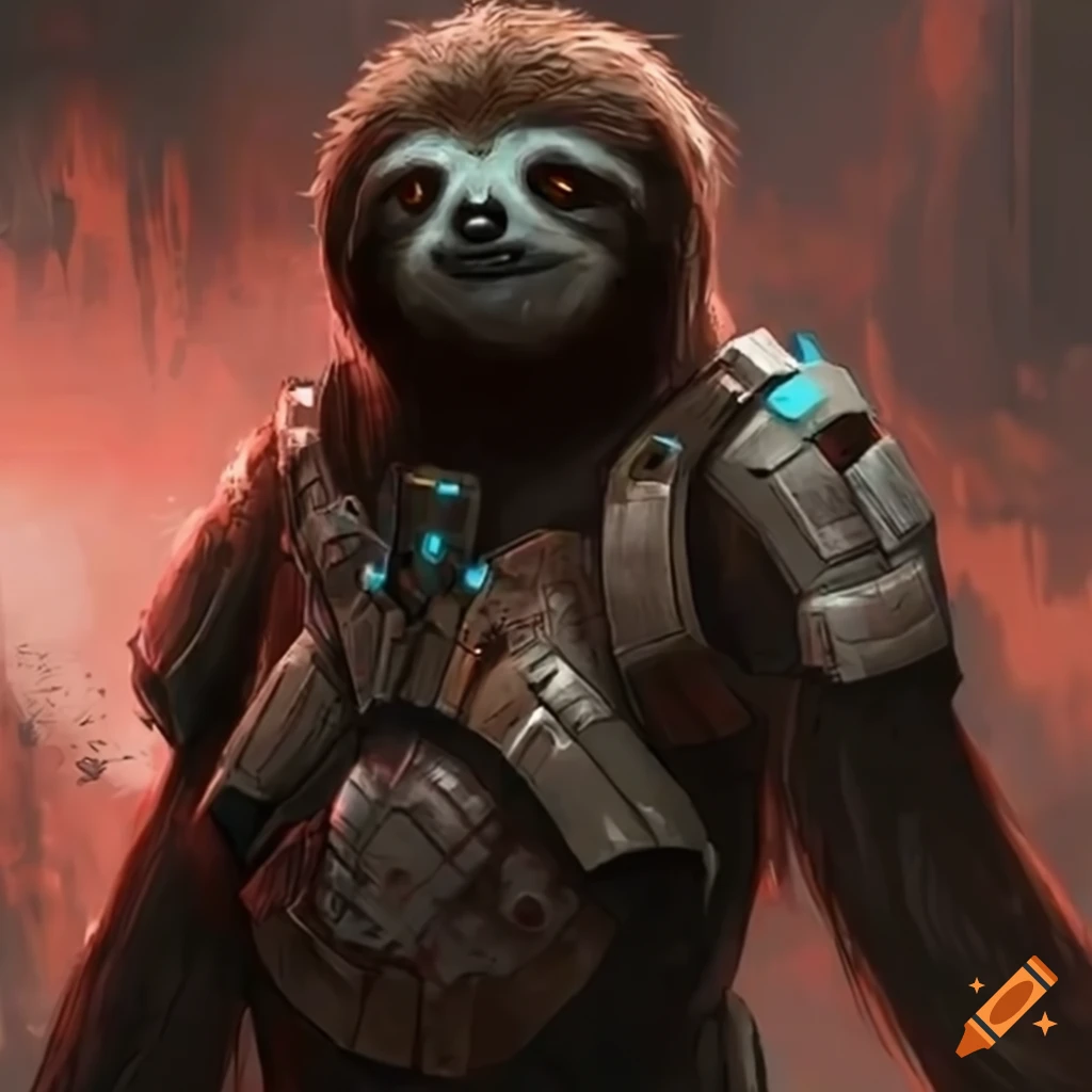 Sloth dressed as a space engineer