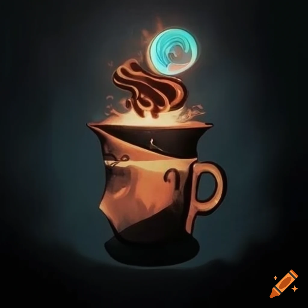 T-shirt design with coffee and the motto "coffee powered since 1977"