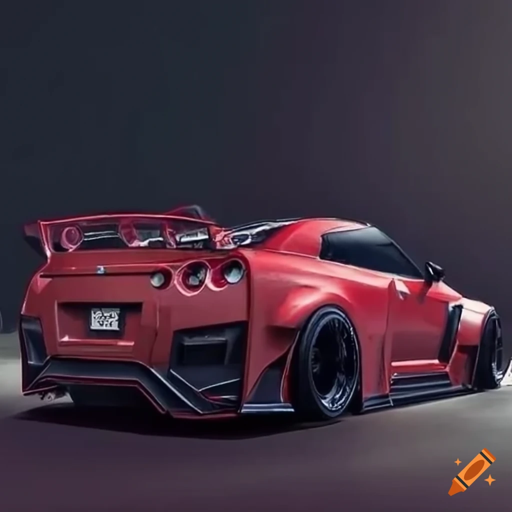 Widebody Nissan GTR R35 Nismo with big spoiler on Craiyon